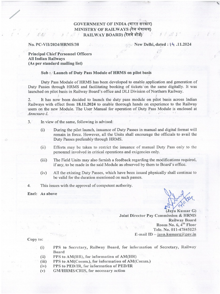 Duty Pass On Pilot Basis - Complete Letter DT 14-11-2024-1 | PDF | Cheque