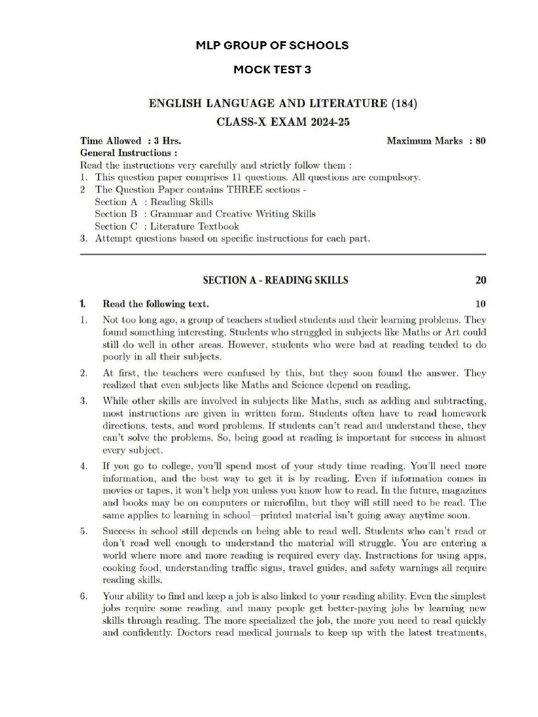 Mock Test 3 | PDF | Home & Garden