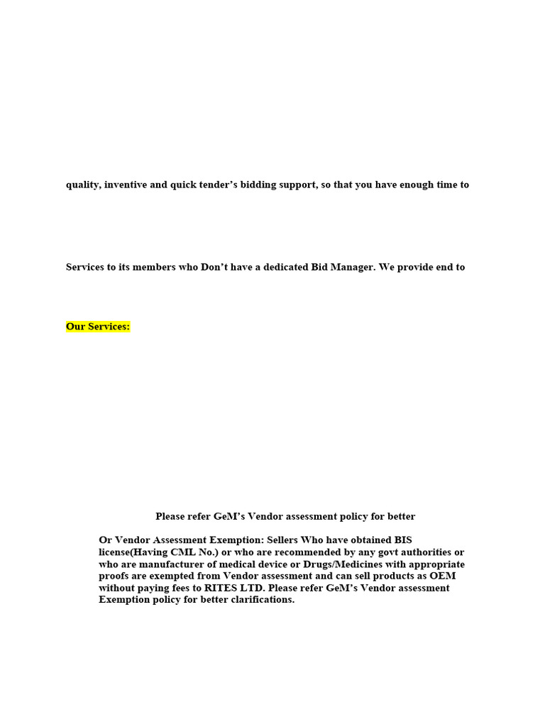 Proposal for GeM servies ~ Aarav Tender Consultant | PDF | Value Added ...