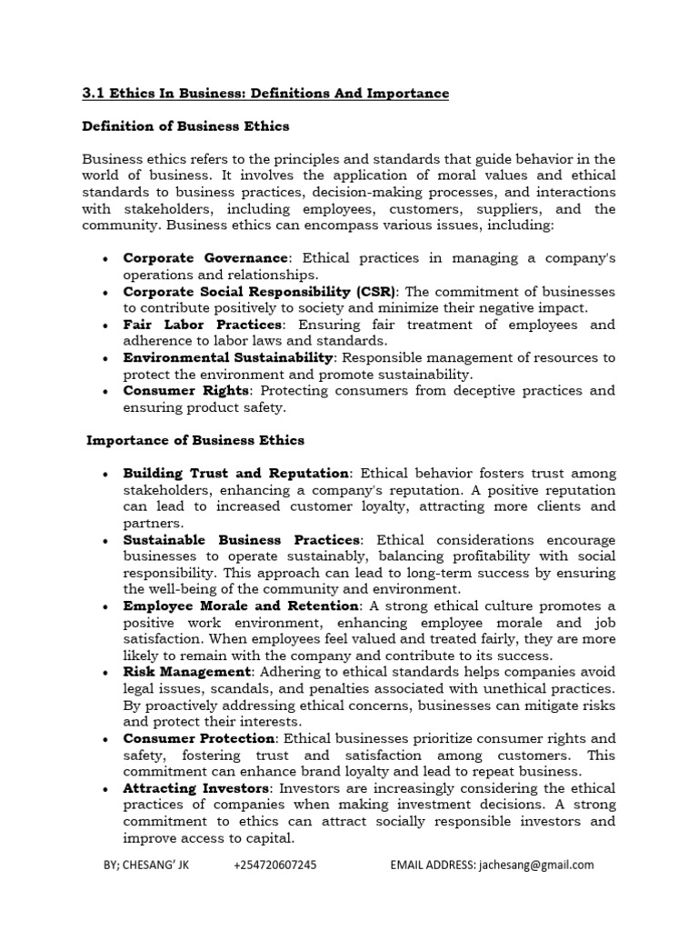 Business Ethics and CSR Overview | PDF | Corporate Social ...