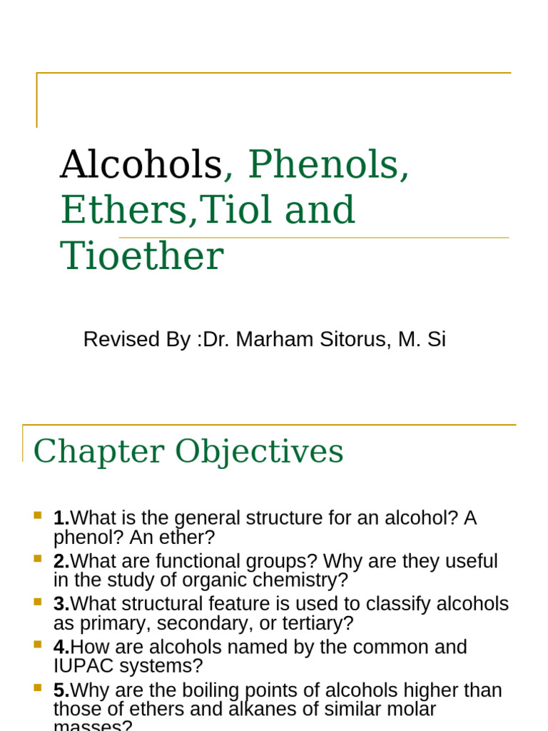 Alcohols and Phenols: Properties & Differences | PDF | Ether | Ethanol