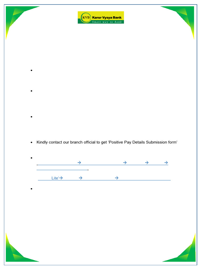 Positive Pay System 28052021 | PDF