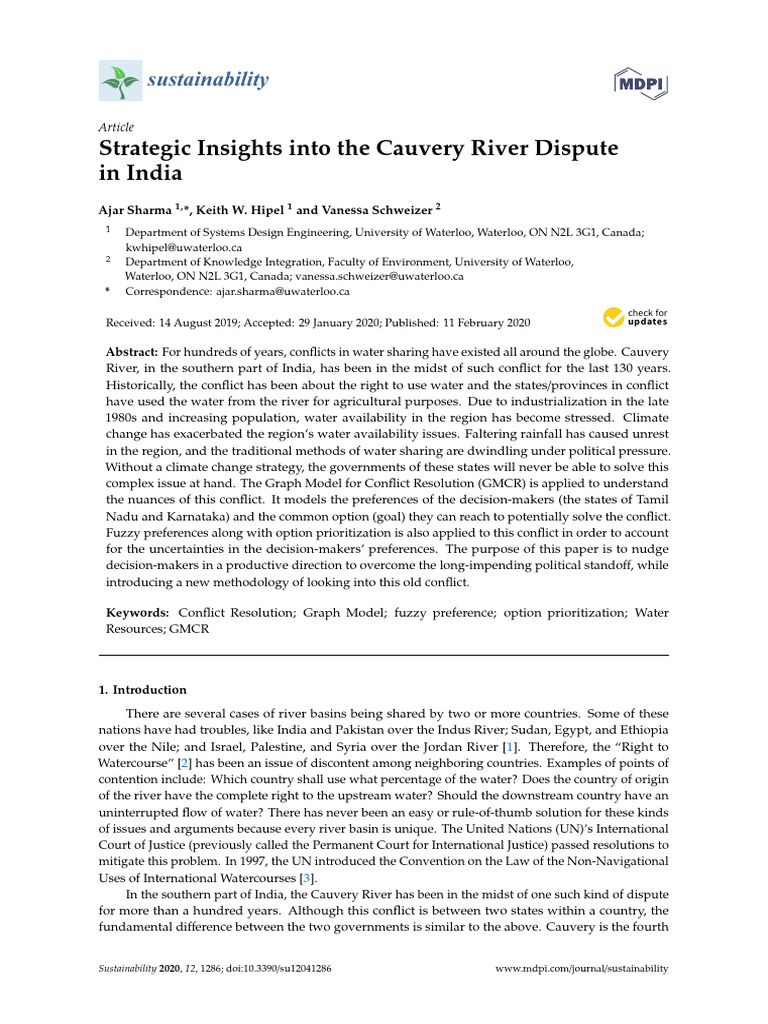 Cauvery Water 2 | PDF