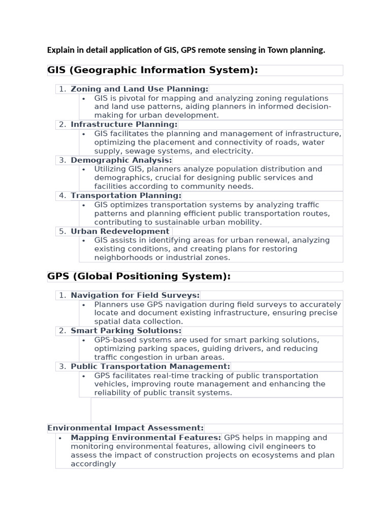Explain in Detail Application of GIS | PDF | Geographic Information ...