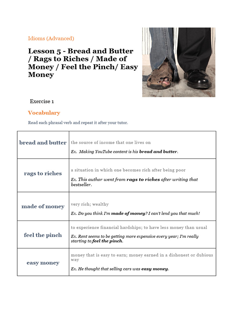 Advanced Idioms: Money Expressions | PDF | Self-Improvement