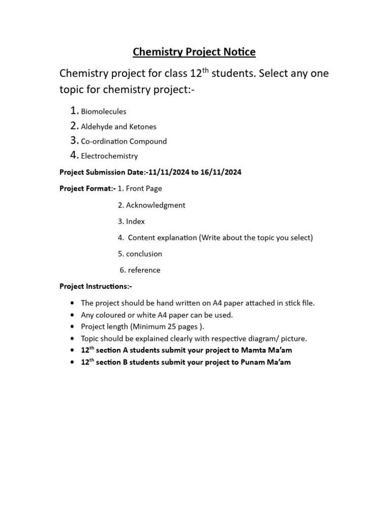 Chemistry Project | PDF