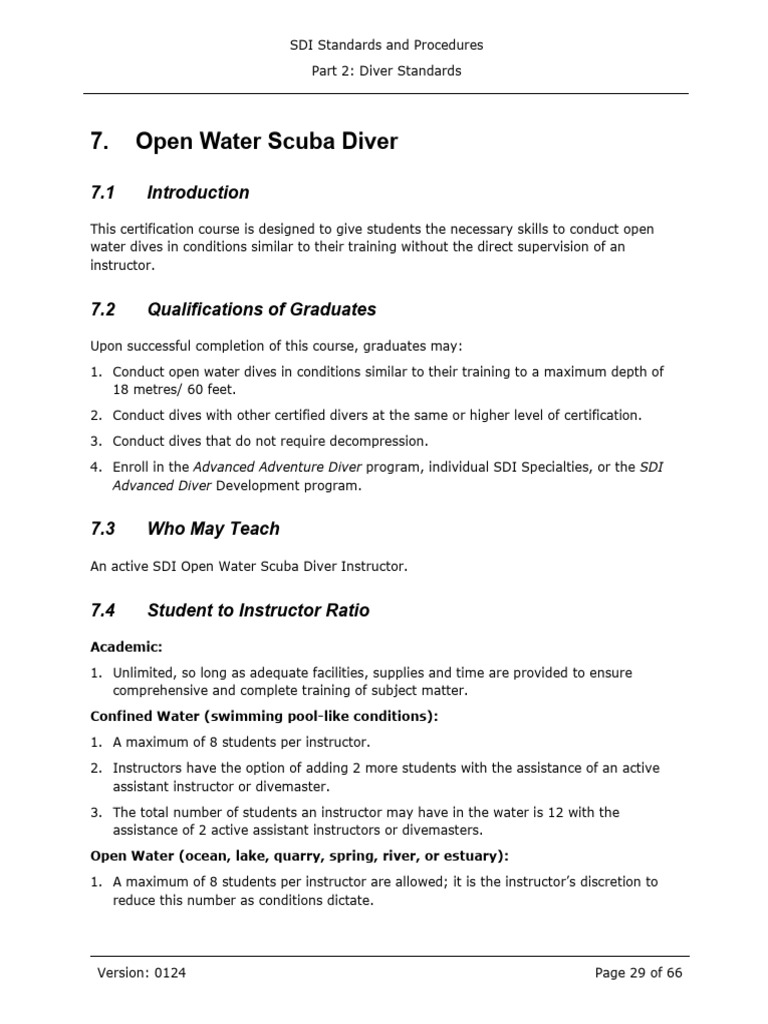 SDI Open Water Diver Certification Guide | PDF | Scuba Diving ...