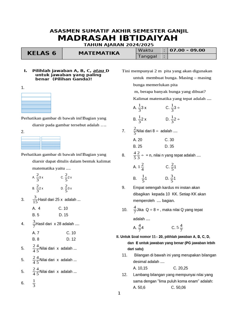 Soal Matematika Har Edit | PDF