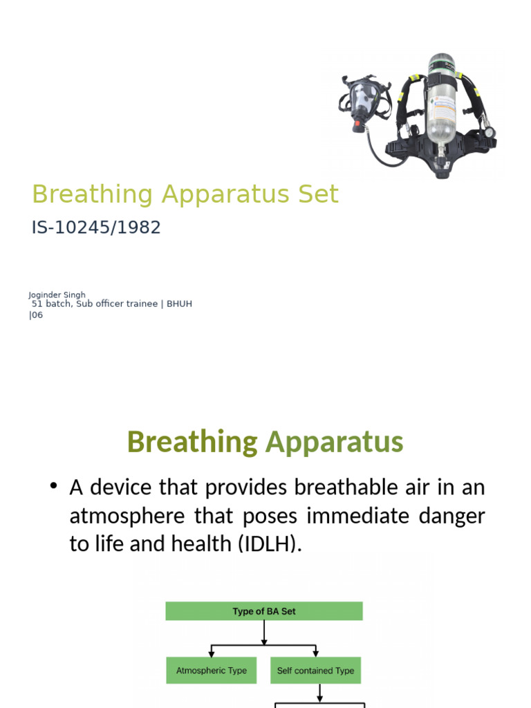 Breathing Apparatus Set Overview and Standards | PDF | Home & Garden ...