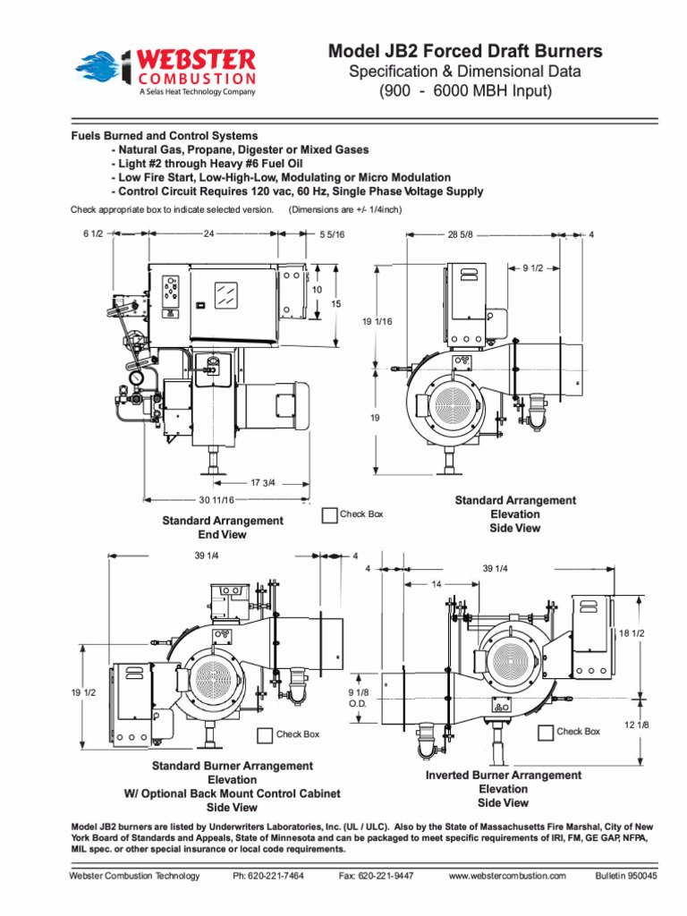 JB2 - Spec - Sheet Burner | PDF | Energy Technology