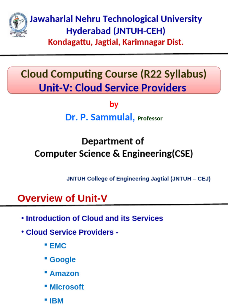 CC Unit-V PPT | PDF | Cloud Computing | Microsoft Azure