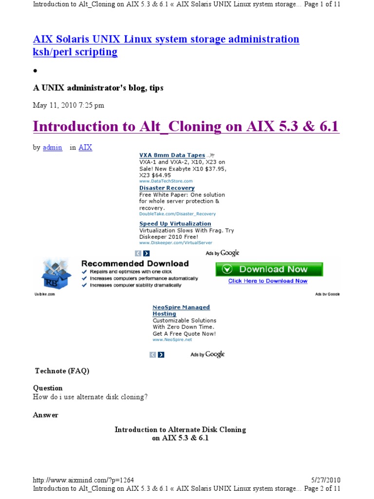 Alt Cloning | PDF | File System | Unix
