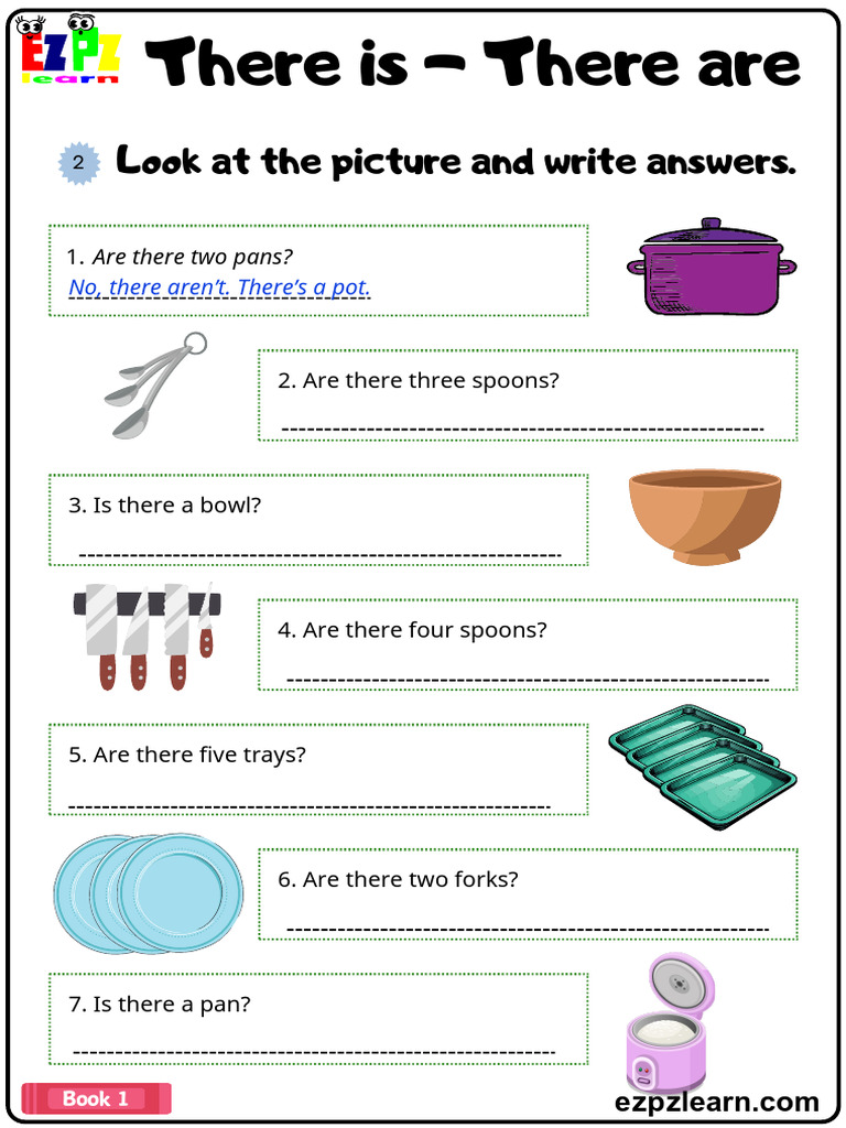 There Is There Are Write The Answers Grammar Worksheet | PDF