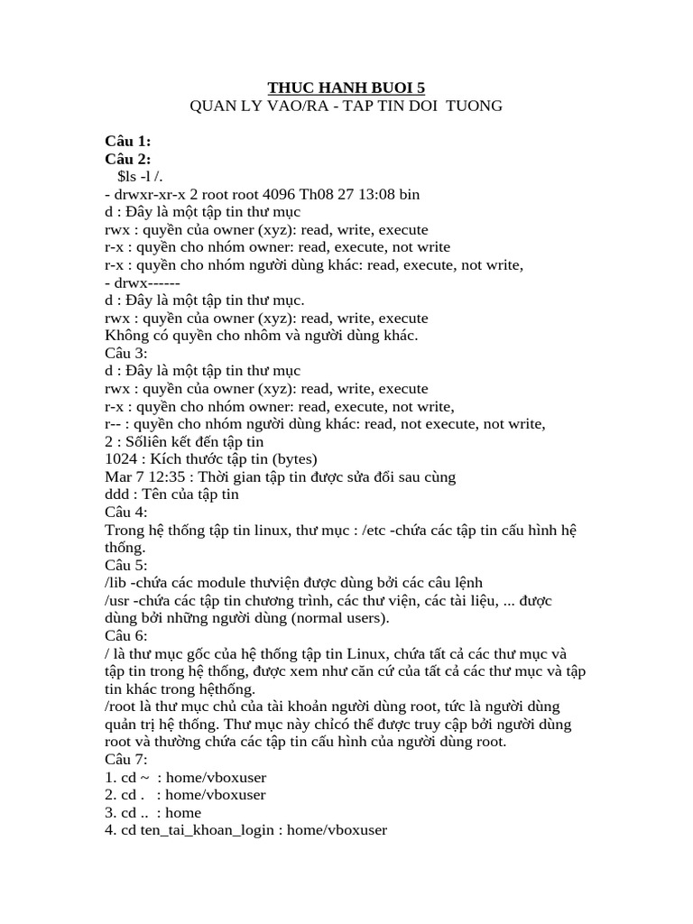 Thuc Hanh Buoi 5 | PDF