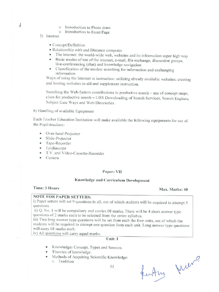 B.Ed. 2nd Year Syllabus | PDF