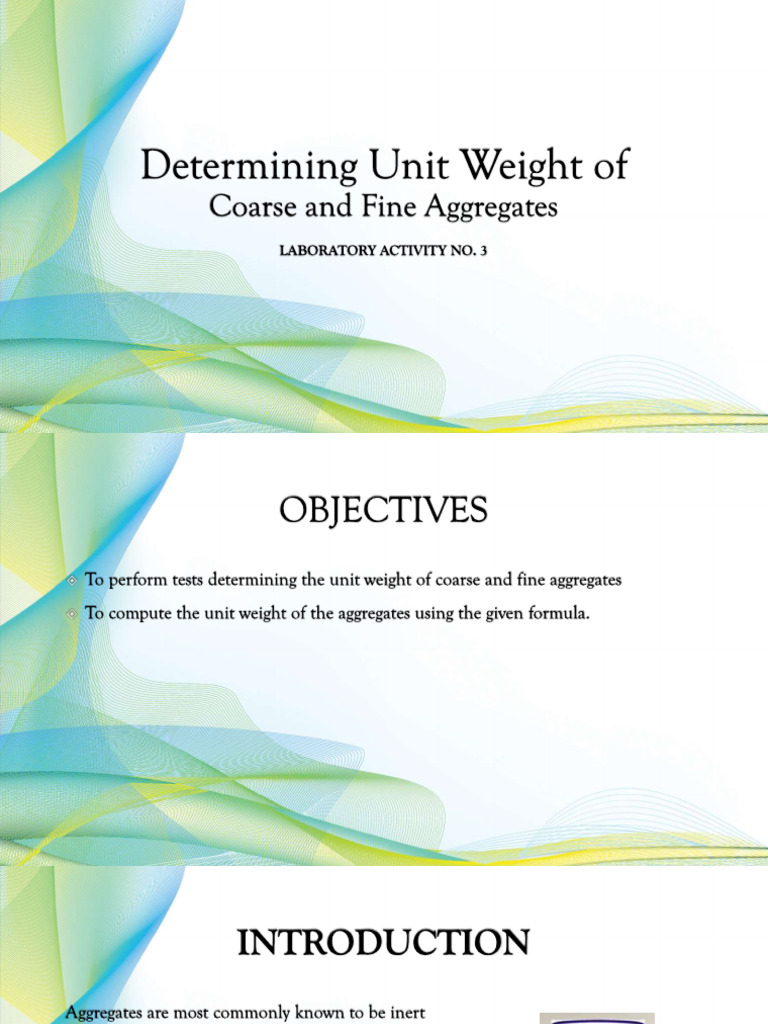 Determining-Unit-Weight-of-Coarse-and-Fine-Aggregates | PDF