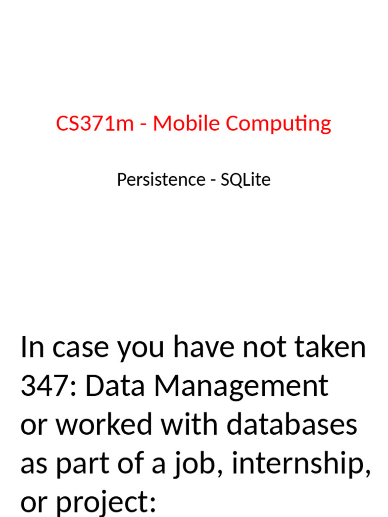 13_SQLite | PDF | Relational Database | Databases 13_SQLite | PDF | Relational Database | Databases