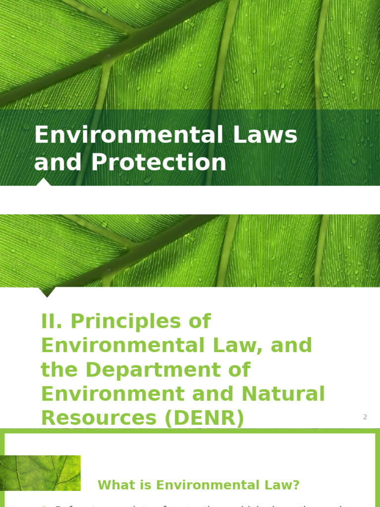 CHAPTER 2 Principles of Environmental Law and The Department of ...