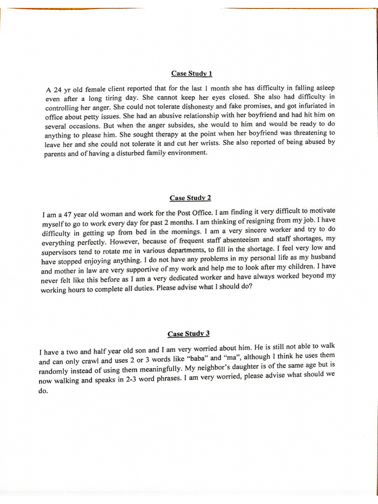 Case Studies (BHVR) | PDF