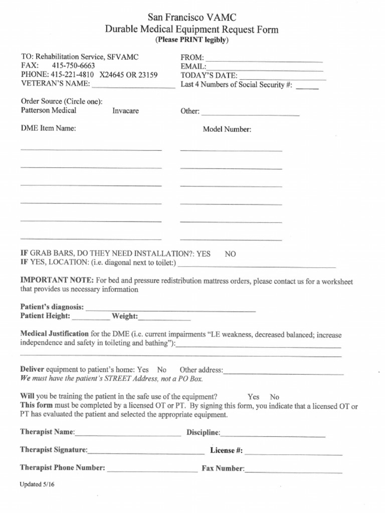VASF DME Request Form | PDF