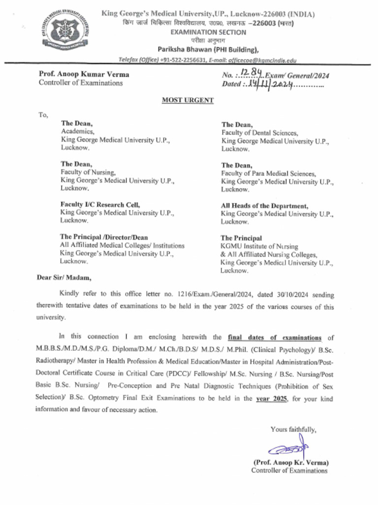 Final Examination Scheme-2025 | PDF