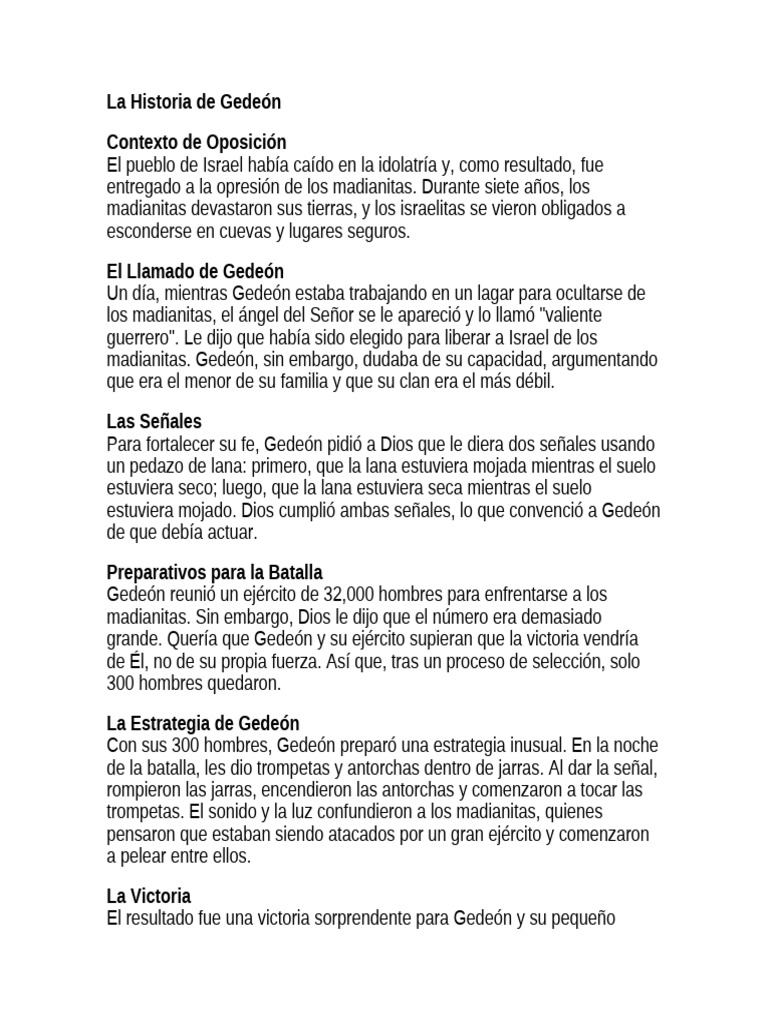 La Historia de Gedeón | PDF