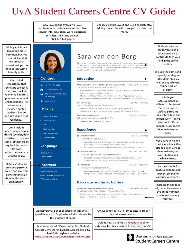 UvA SCC CV Guide ENG 22-23 - Update 23-11-2022 2 | PDF