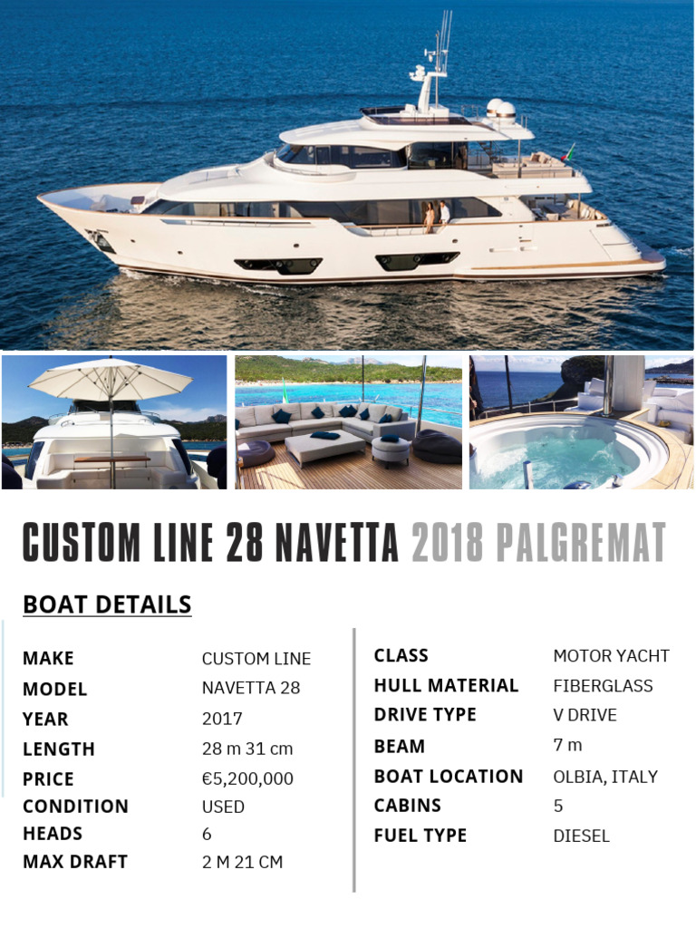 CUSTOM LINE 28 Navetta 2018 Palgremat - SPECIFICATIONS BROCHURE | PDF ...