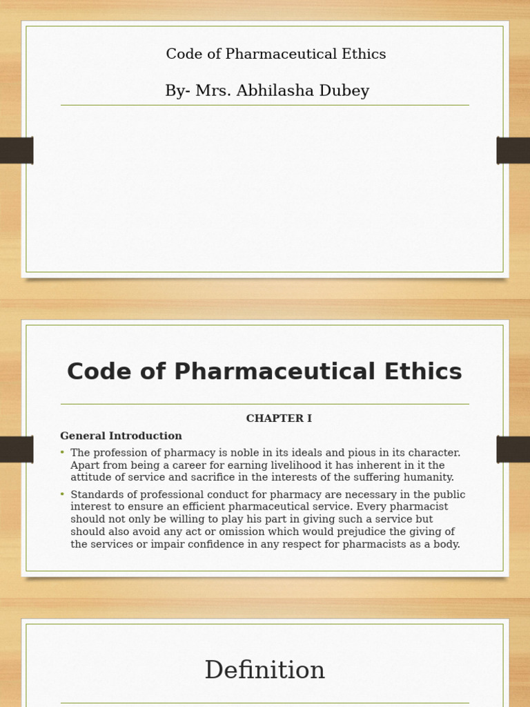 Code of Pharmaceutical Ethics | PDF | Pharmacy | Pharmacist
