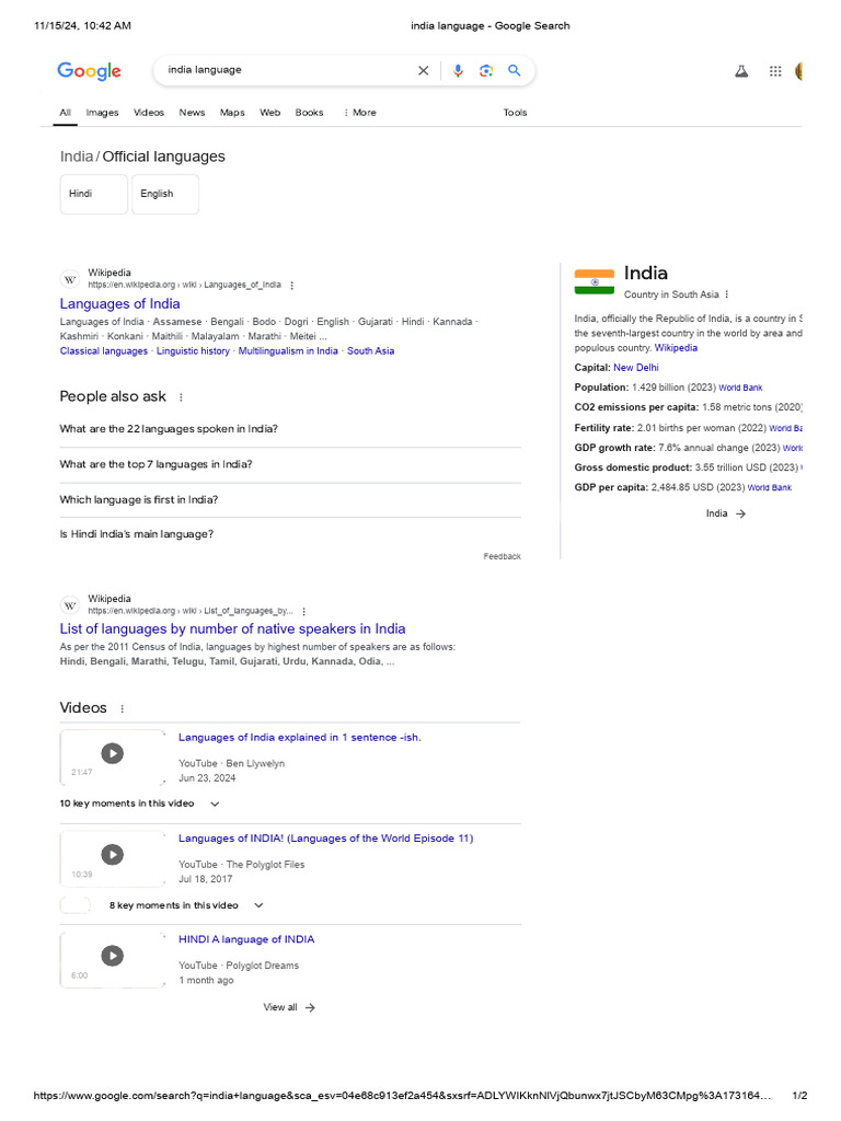Languages Spoken in India | PDF | Languages Of India | Human Communication