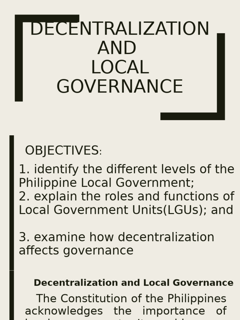 Ppg-Decentralization and Local Gov | PDF | Justice | Crime & Violence