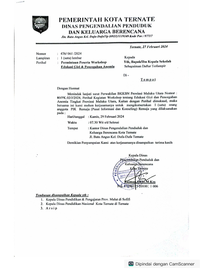 Surat Undangan Workshop PIK | PDF