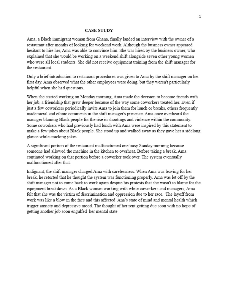 Ana's Case Study Scenario 10 | PDF