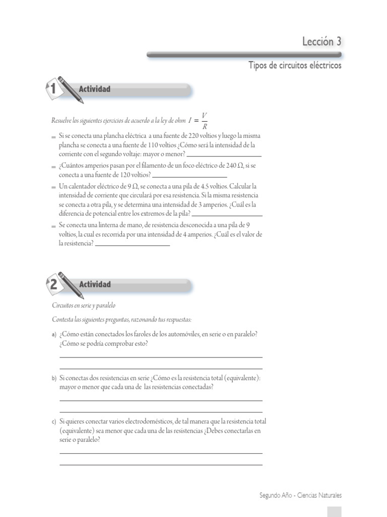 Cuadernillo 3 Modulo 2 | PDF | Resistencia Eléctrica y Conductancia | Corriente eléctrica