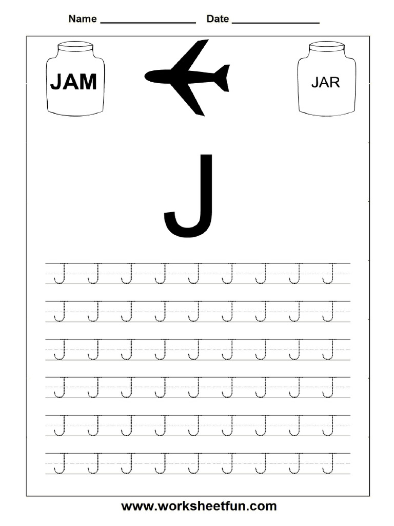 Letter Tracing J | PDF