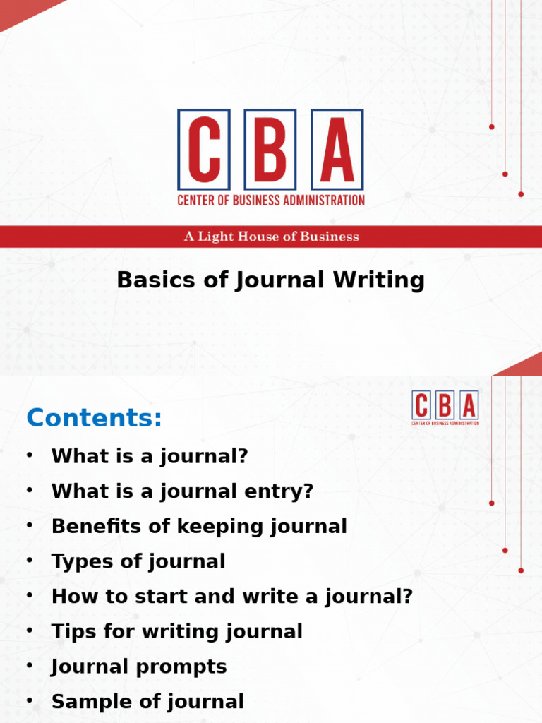 CBA Basics of Journal Writing | PDF | Gratitude | Dream