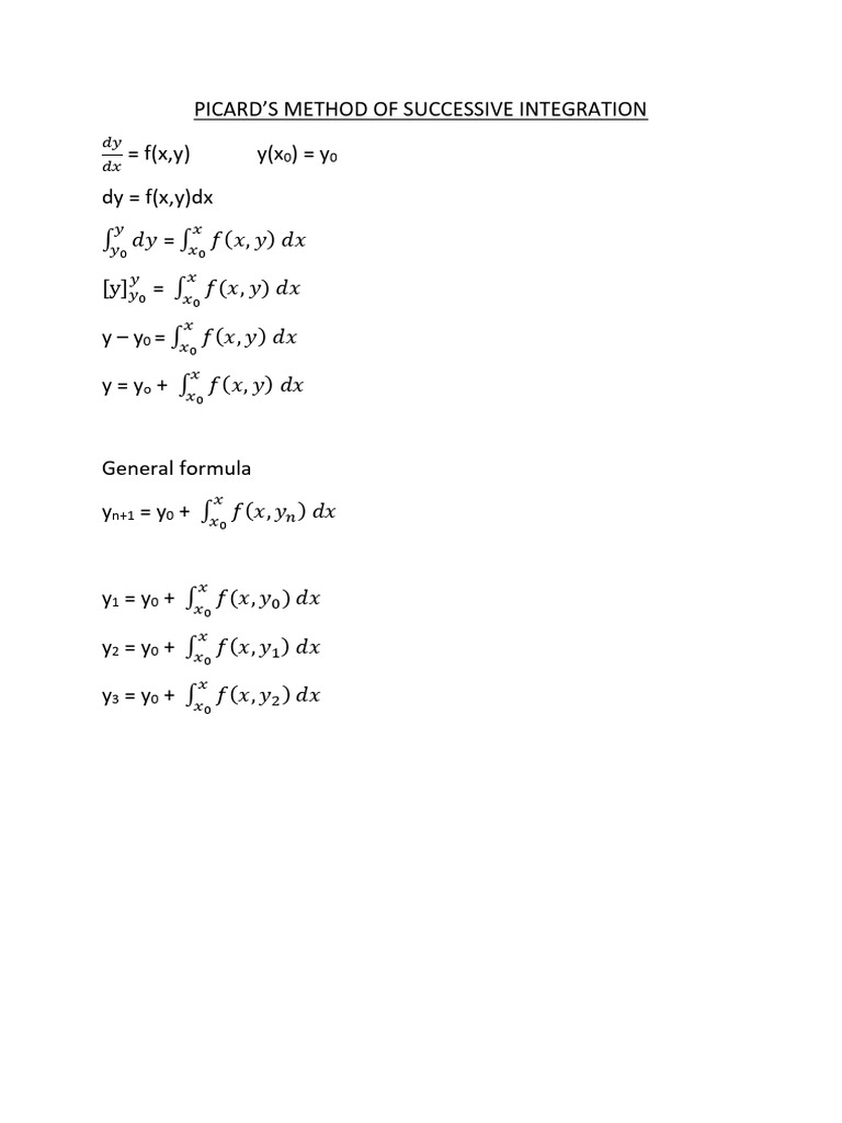 Picard's Method NOTES | PDF