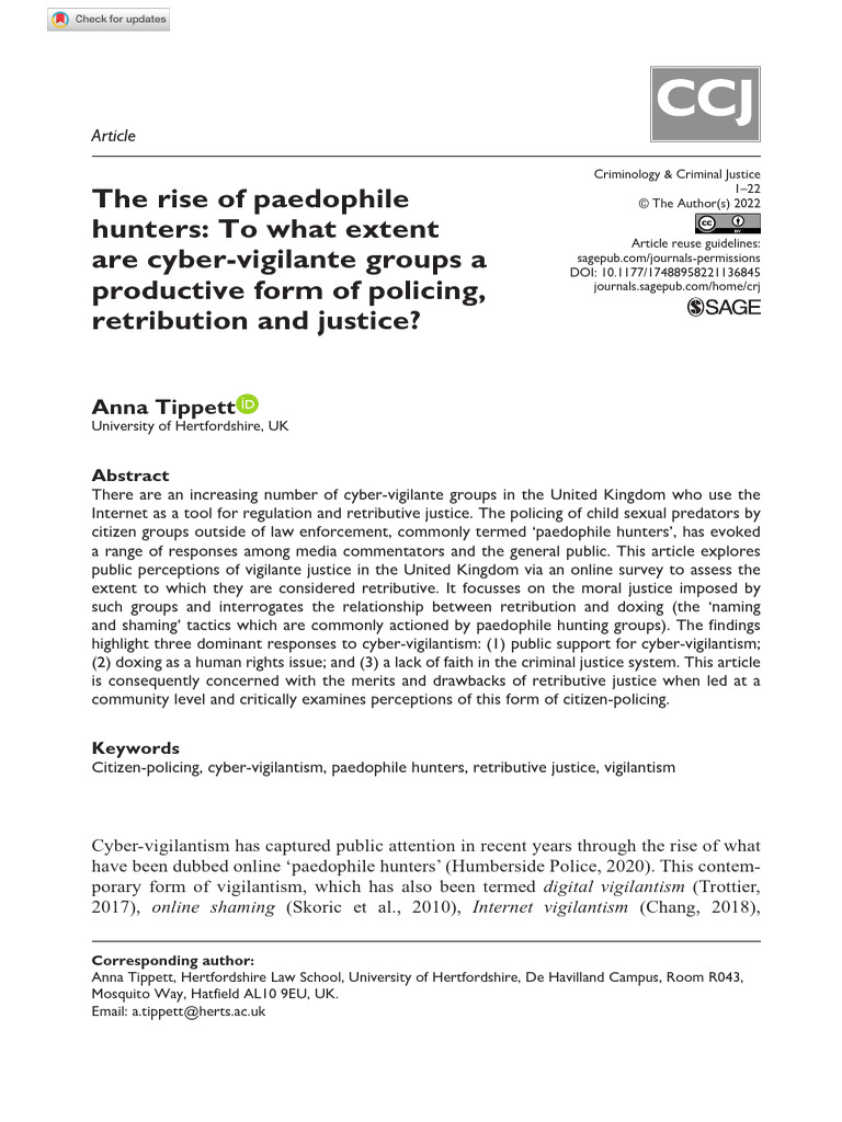 Cyber-Vigilantism: Public Perceptions of Paedophile Hunters | PDF ...