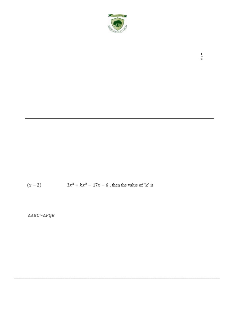 Gr10 UT2 QP 4MATHEMATICS (2023-24) | PDF | Mathematics