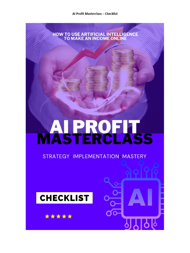 AI Profit Masterclass Checklist Guide | PDF | Career & Growth | Computers