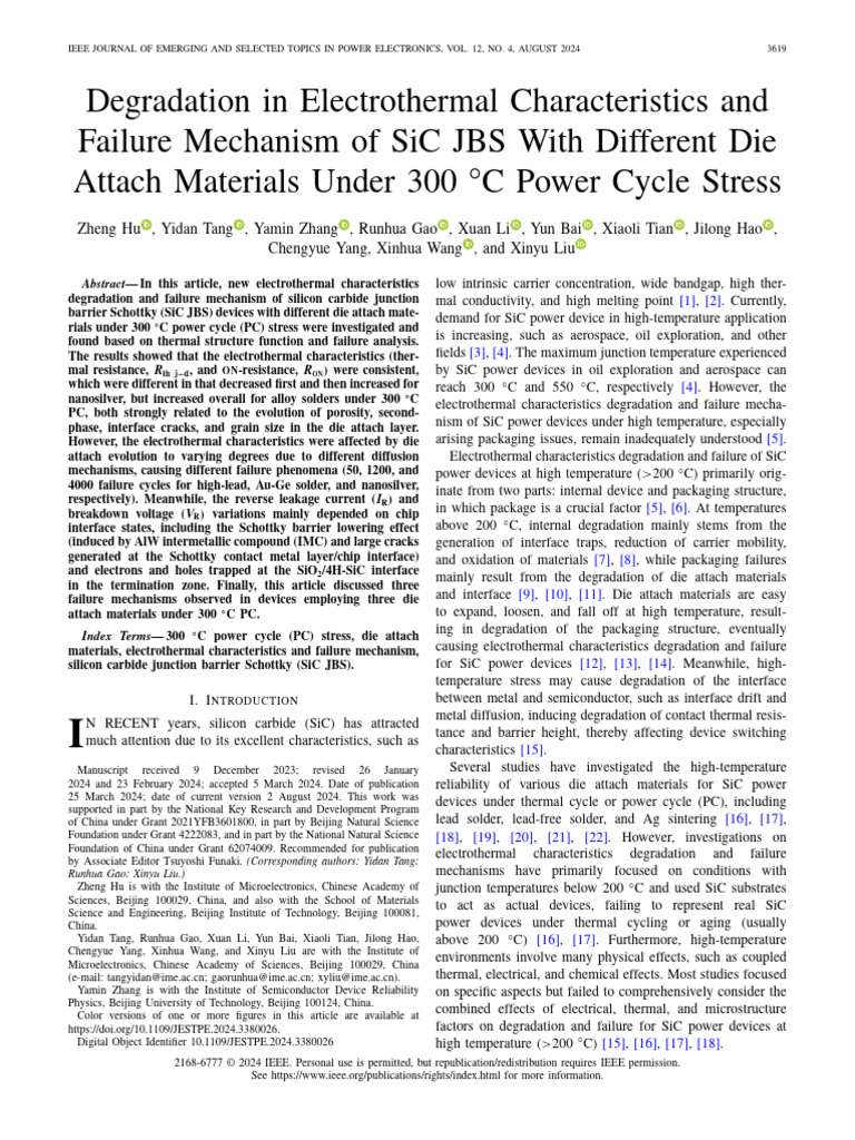 SiC JBS Failure Mechanisms at 300°C | PDF | Sintering | Solder