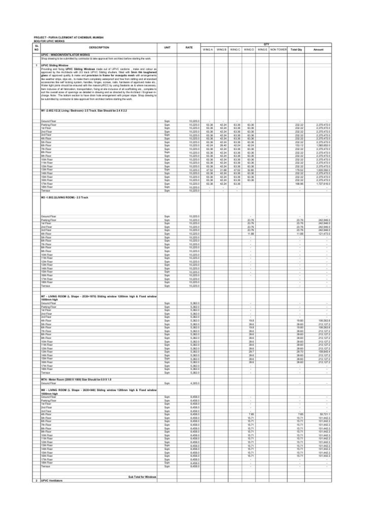 Clermont Window Quotation Upvc | PDF | Door | Window