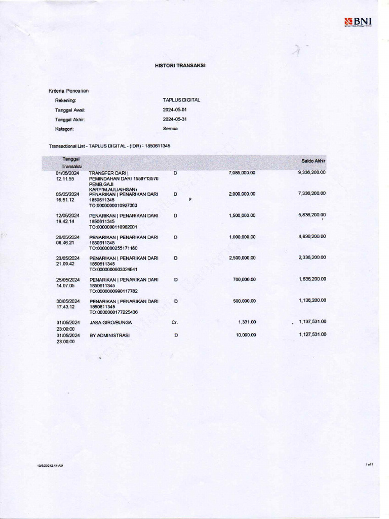 Rekening Koran | PDF