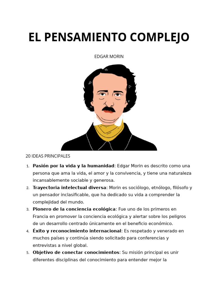 El Pensamiento Complejo. | PDF | Complejidad | Interdisciplinariedad