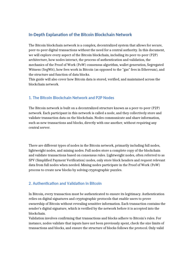 Bitcoin Blockchain In Depth Explanation Pdf Bitcoin Distributed Computing