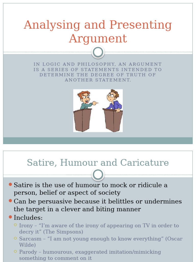 Analysing and Presenting Argument | PDF | Satire