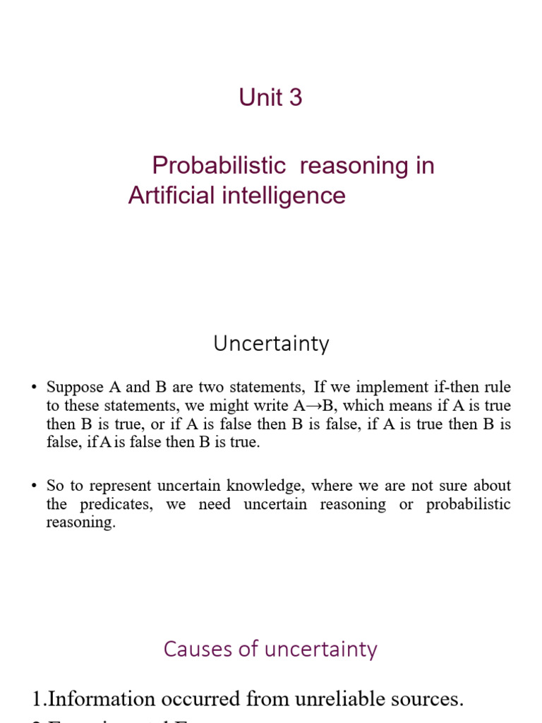 Probabilistic Reasoning in AI | PDF | Probability | Bayesian Inference