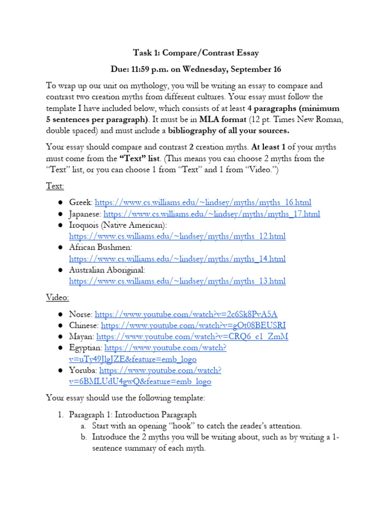 Compare - Contrast Essay | PDF | Grammar | Essays