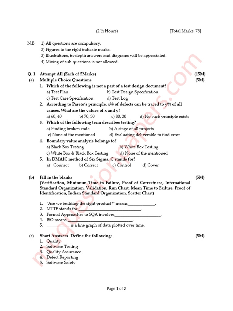 Tybsc-Cs Sem5 Stqa Nov18 | PDF