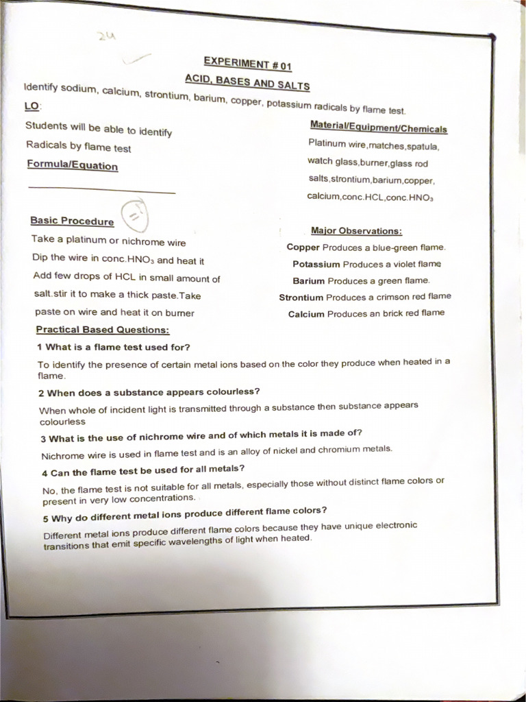 Chemistry 10 Solved Pba Model Paper | PDF